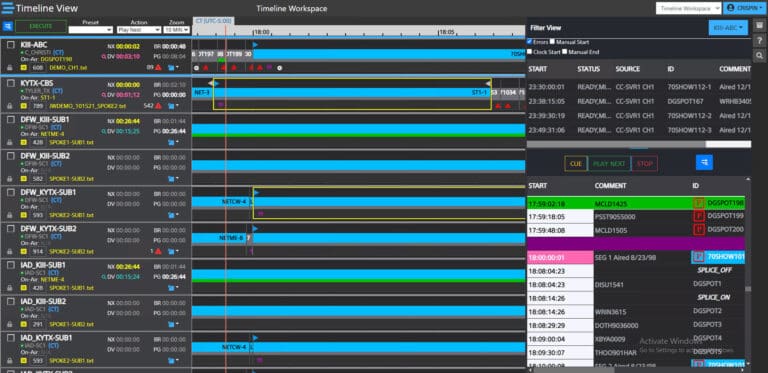 Timeline View – Browser Control Multi-Channel Operation